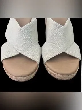 Tommy Bahama | Shoes | Tommy Bahama Suzette Crm Linen Criss Cross Were ...